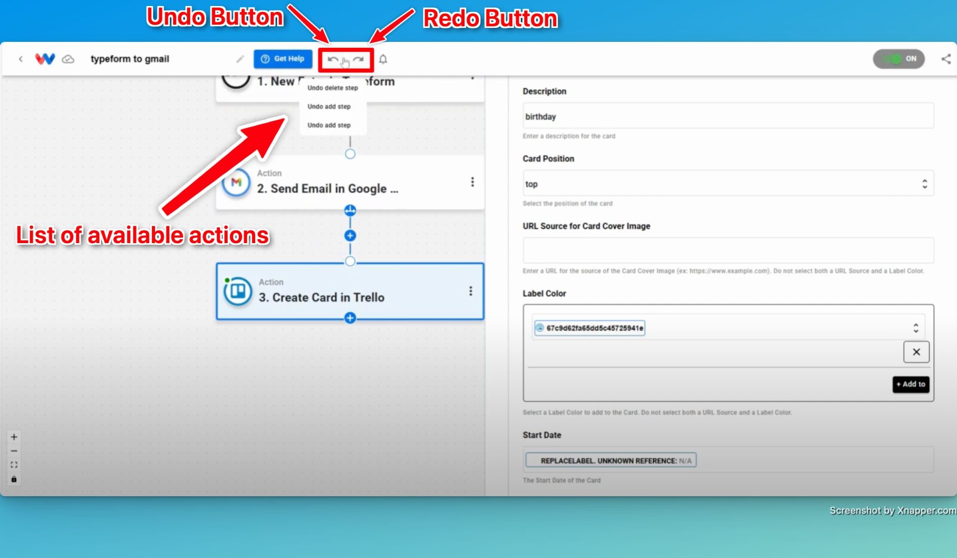 Workflow Building: Fix Workflow Mistakes with the Undo and Redo Buttons ...